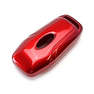 iJDMTOY Glossy Metallic Red Exact Fit Key Fob Shell Cover Compatible with Ford or Lincoln 4/5-Button Intelligent Access Key