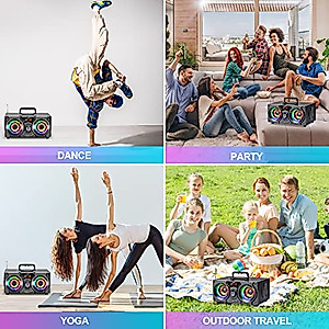 Portable Bluetooth Speaker with Lights,Transparent Wireless Bluetooth Speaker,5.0 Portable Bluetooth Speaker with LED Light, Perfect Mini Speaker for Shower, Room, Bike, Car (Brown)