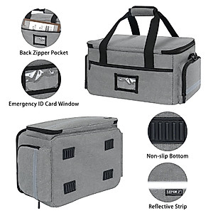 LEFOR·Z Medical Bag Home Health Nurse Bag Empty First Aid Storage Bag with Detachable Divider Medical Supplies Bag for Nursing Student,Therapist,Doctors(Grey)