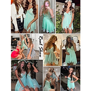 Avidlove Lingerie for Women Bridal Sleepwear Sexy Lengire Sheer Nightie Appple Green M