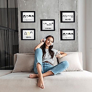 Rock Bands- Silhouette Music Wall Decor Prints, AC DC-Beatles-Queen-Nirvana-Scorpions. Ideal for Home Decor, Studio Decor, Bar or Man Cave Decor. Perfect Gift For Music Fan! Unframed-10x8"(5-PK)