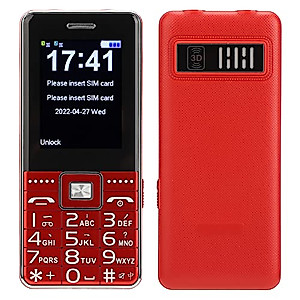 ASHATA Big Button Mobile Phone for Elderly, Upgraded GSM Unlocked Senior Cell Phone with SOS Emergency Button and Torch, Dual Card Dual Standby, Loud Voice, 6800mah Battery(Red)