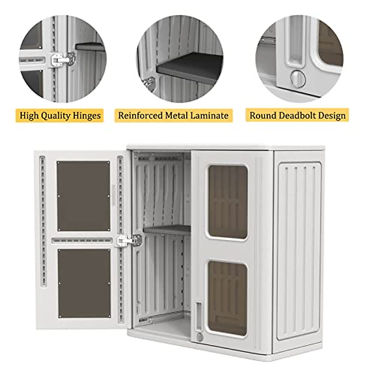 HOMSPARK Bathroom Wall Cabinet, Multifunctional Medicine Cabinet with Shelf, Wall Mounted Storage Cabinet for Bathroom, Laundry Room, Kitchen, Garage