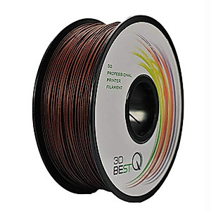 3D BEST Q Real Wood PLA 1.75mm 3D Printer Filament, Dimensional Accuracy +/- 0.03 mm, 1KG Spool, 30% Real Wood-infill (Rosewood)