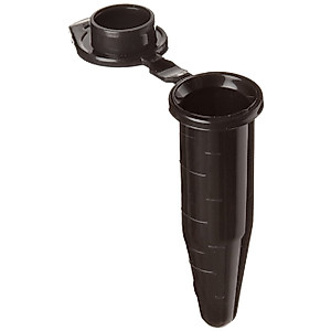 1.5mL Microcentrifuge Tubes with Graduations and Snap Cap, Polypropylene, Black (Pack of 500)