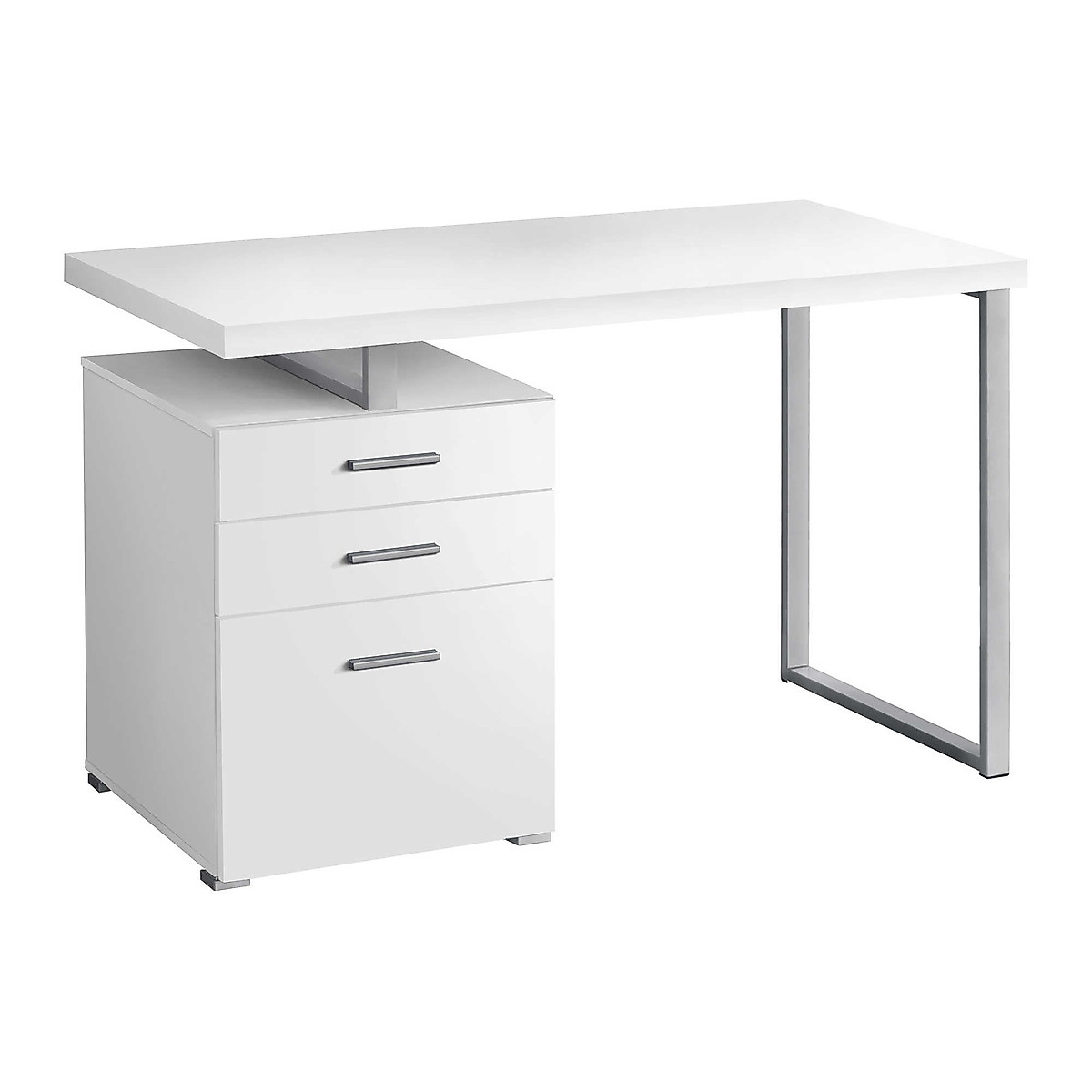 Monarch Specialties Hollow-Core Left or Right Facing Desk, 48-Inch Length, White