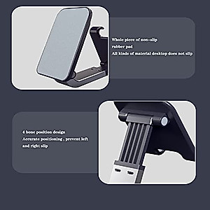 Fanlory Foldable Phone Stand for Desk - Adjustable Height Cell Phone Holder Portable Cellphone Cradle Desktop Dock Compatible with iPhone 13 Pro Max Mini, 12 11 XR X 8 7 6 Plus SE, 4-8'' Smartphone