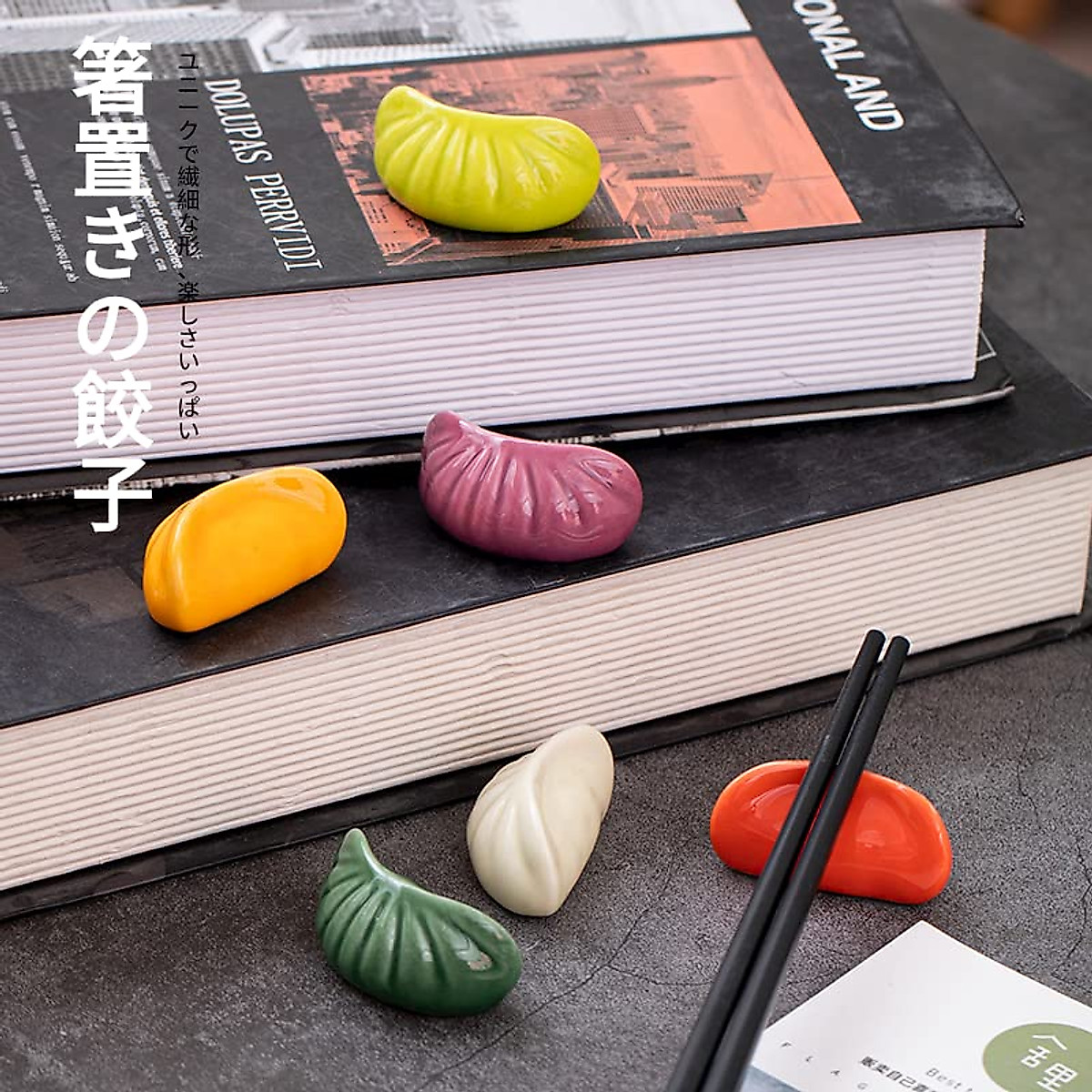 WD2819 AEOLK Dumplings Chopstick Rest 6 Piece Set Exquisite Home Decor Suitable for Family Table Use