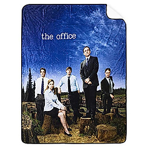 The Office Fleece Throw Blanket - Dunder Mifflin, Michael Scott, Jim, Pam and Dwight Soft Fleece Throw Blanket (Logo)