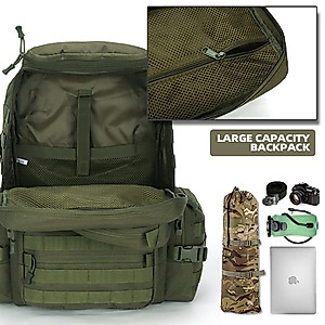 Lovelinks21 Hiking Trekking Rucksack Military Hiking Backpack 3 Day Molle Assault Pack Waterproof EDC Bag for Outdoor