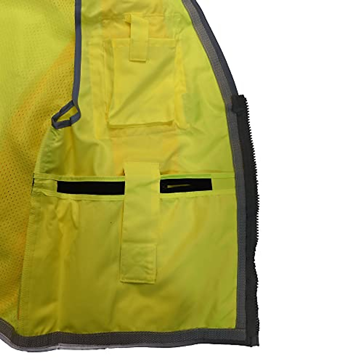 Radians SV55 Class 2 Heavy Woven Two Tone Engineer Vest with Padded Neck to Support Extra Weight in Cargo Pockets, Green, X-Large