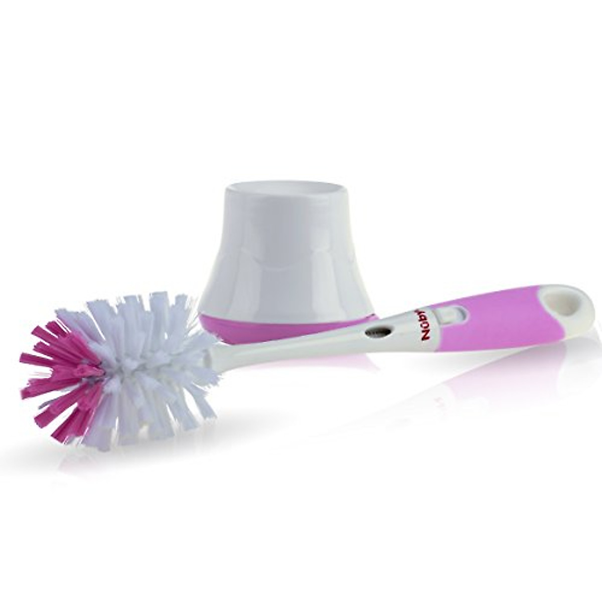 Nuby 2 in 1 Bottle and Nipple Brush with Stand, 1 Pack, Colors May Vary