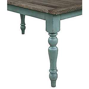 Roundhill Furniture Prato Two-Tone Wood Upholstered Dining Bench, Blue