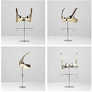 Lingerie Display Stand, Underwear Suit Display Mannequin, Bra Lace Bralette Hanger Tank Tops Rack, Female Bust Model Props Shelf for Boutiques, Retail, Online Clothing Business ( Color : Rose Gold )
