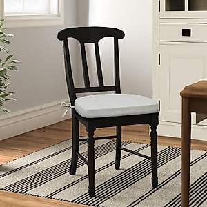 Shinnwa Chair Cushion with Ties for Dining Chairs [17 x 16.5 Inches] Non Slip Kitchen Dining Chair Pad and Seat Cushion with Machine Washable Cover - Off White