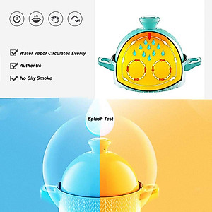 MYYINGBIN 20cm Moroccan Tagine Pot High Temperature Resistance Ceramic Casserole Soup Pot Suitable for Oven Microwave Oven Gas Stove Electric Ceramic Stove, Green