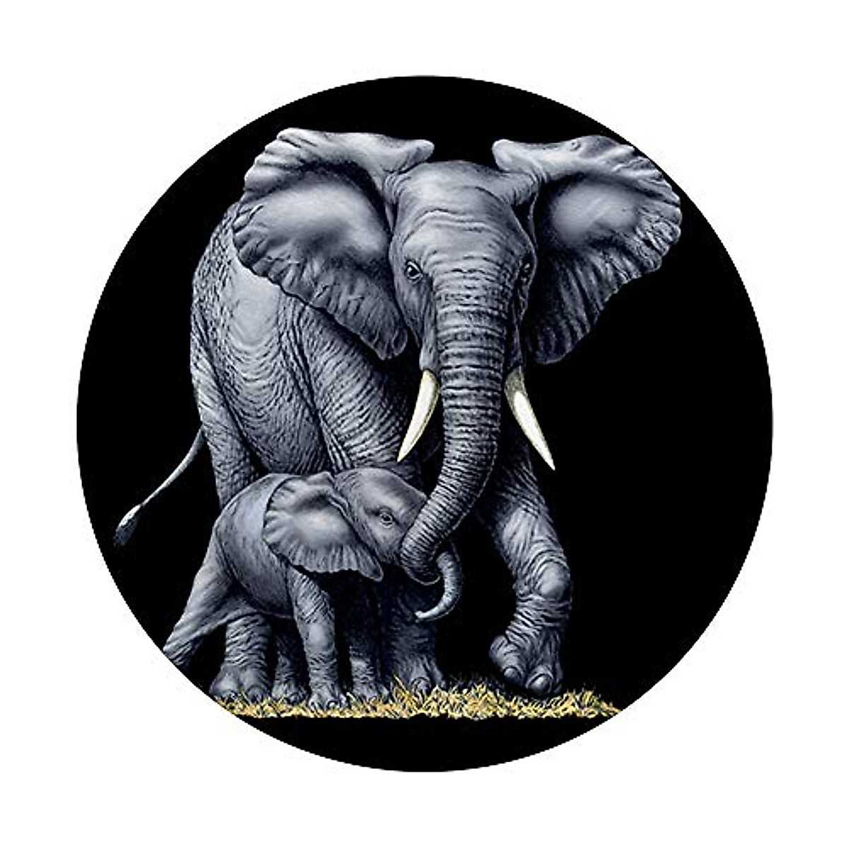 Baby Elephant Mom Elephant Cute White Elephant Love PopSockets PopGrip: Swappable Grip for Phones & Tablets