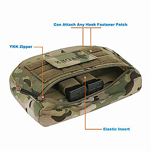 KRYDEX Tactical Dump Drop Pouch with Hook and Loop for JPC CPC AVS Vest Utility Tool Bag Airsoft Paintball (Upgrade Pouch-MC)