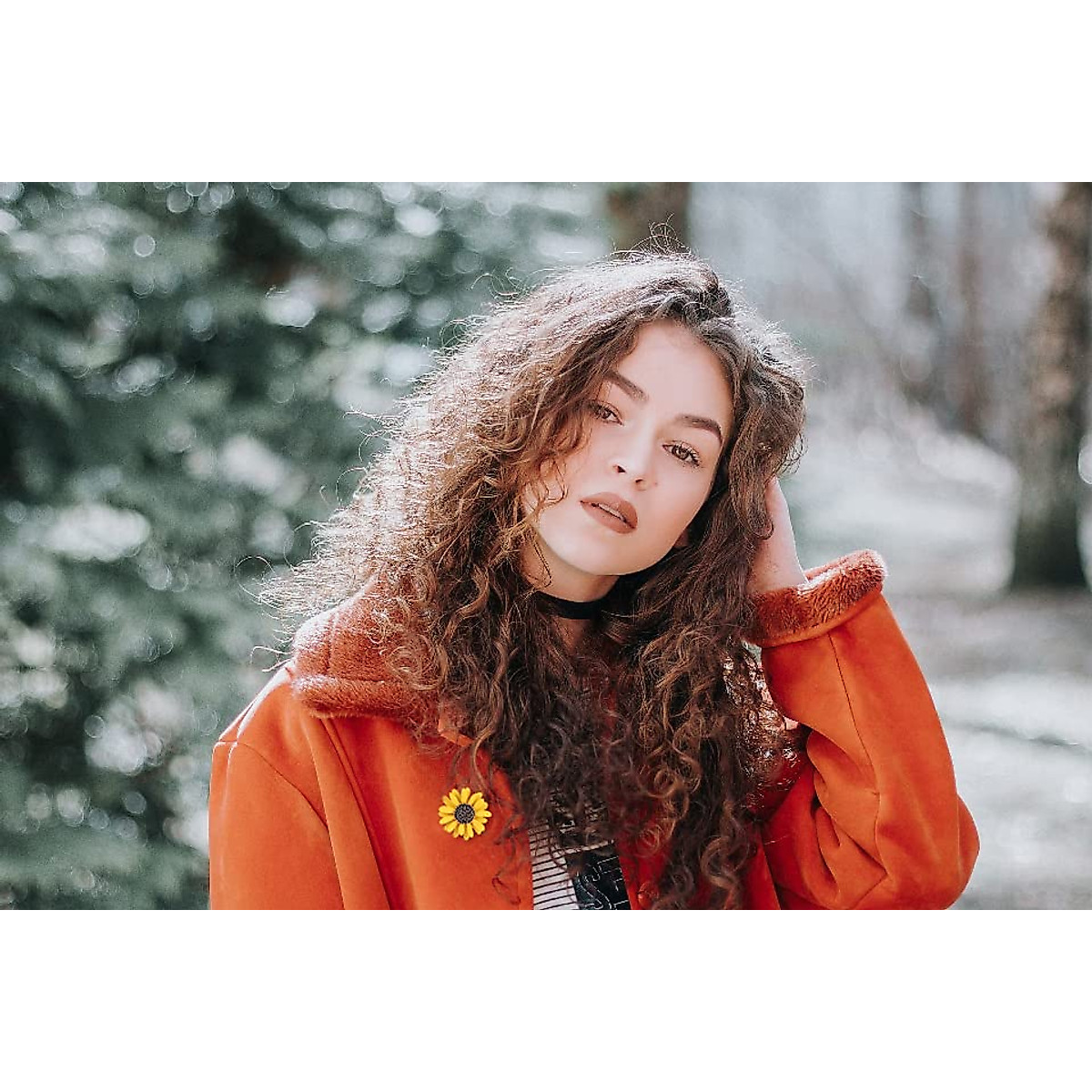 Yellow Daisy Brooch Pin, White Sun Flower Brooch.Enamel Charm Daisy Coat Collar Brooch for Women (Yellow)