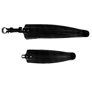 Inzopo 1 Set 26" Bike Bicycle Cycling Protector Front & Rear Splash Fender Mudguard Mud Guard - 12 Colors Black