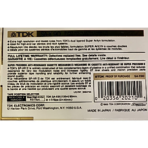 TDK SA-X 90 Minute Blank Cassette Tape