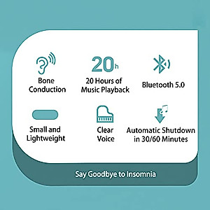 Pillow Speaker Bone Conduction Stereo Bluetooth Wireless Music Sleep Headphones Insomnia White Noise Machine for Side Sleepers Adults and Baby Compatible with iOS/Android/Windows (White)
