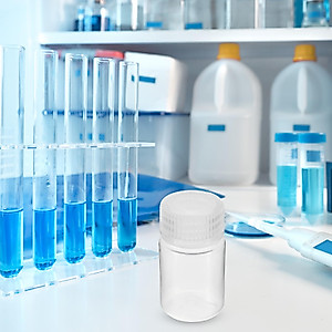 PATIKIL 12Pcs 30ml Reagent Bottles, PP Wide Mouth Round Bottles with Screw Cap for Lab Water Reagent Liquids Solid Sample Storage Seal, Clear