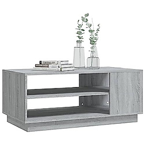 QJBSAVVA Coffee Table Gray Sonoma 40.2"x21.7"x16.9" Engineered Wood,Floor Standing Table Table for Living Room Cocktail Table Suitable for Meeting Rooms, Reception Rooms, Offices