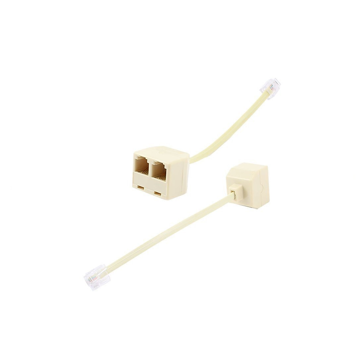 URBEST 2 pcs rj11 male to female two way telephone splitter converter cable