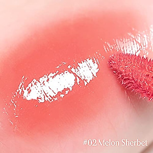 dasique Juicy Dewy Tint (02 Melon Sherbet) 0.12 oz | Light Application with moisture | Long-wearing Glossy Lip Stain, Non-sticky | Vegan, Cruelty-free | K-beauty