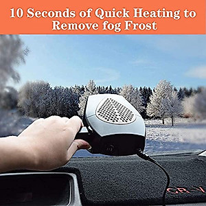 Portable Car Heater, Auto Heater Fan, Car Defogger, Fast Heating Quickly Defrost Defogger 12V 150W Auto Ceramic Heater Fan 3-Outlet Plug in Cig Lighter
