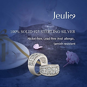 Jeulia Brilliant Diamond Band Rings for Women cz 925 Sterling Silver Ring Wedding Engagement Anniversary Promise Ring Bridal Sets Jewelry