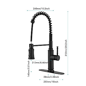 Touch Kitchen Faucet with Pull Down Sprayer, Kitchen Sink Faucets with Pullout Sprayer, Touchless Kitchen Faucet, Stainless Steel Faucets