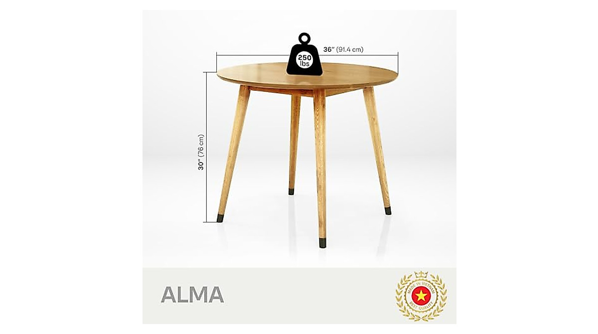 Acacia Alma Round Dining Table - Timeless Wood Beauty