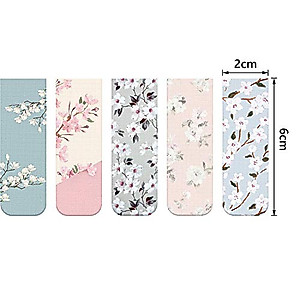 10 Pieces Magnetic Bookmarks Magnet Page Markers Assorted Book Markers Set for Students Reading (Floral Syle, 2.3 x 0.8 Inch)
