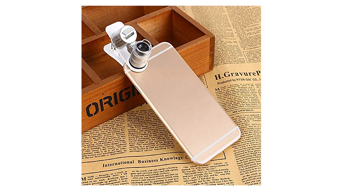 60X Smartphone Magnifier with LED & UV Banknote Detection
