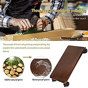 TORIBIO Real Wood Computer Tower Stand Mobile Rolling PC CPU Floor Stand Under Home Office Desk