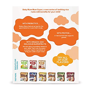 Baby Mum-Mum Organic Super Tropical Rusks 1.76 Ounce, 24 count (Pack of 6)