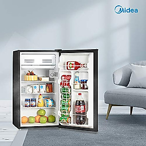 Midea WHS-121LB1 Refrigerator, 3.3 Cubic Feet, Black