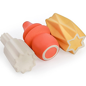 Elsjoy Set of 3 Ceramic Vase, Decorative Stoneware Flower Vase Modern Geometric Vase, Small Terracotta Bud Vase for Home Decor, Living Room, Table Centerpieces