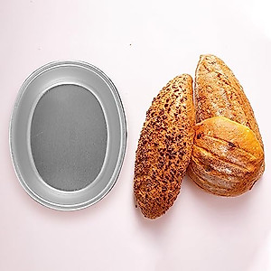 Kichvoe Accessories Oval Cheesecake Pan 4PCS Non-stick Cake Pan Aluminum Cake Mold Bread Loaf Pan Mold Meatloaf Breads Mold for Oven Baking Cake Mold Compatible with Instant Pot