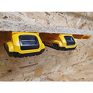 StealthMounts DeWalt Battery Holders 20v/60v | Cordless Battery Mounts for DeWalt Power Tools | 6 Pack | DeWalt Battery Organizers (Yellow)
