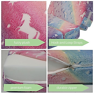 MeMoreCool Folding Sofa Bed Floor Mattress for Kids, Glow Tri Folding Mattress Kid Fold Up Sofa Futon Folding Chair Bed, Child Foldable Mattress Floor Bed Folding Couch Trifold Mattress for Playroom