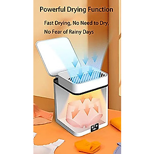 Mini Blue Ultrasonic Washing Machine, Forward and Reverse Turbo Cleaning USB Plug-In Laundry Machine, Bass Environmental Protection Rear Drainage Washing and Drying Machine for Travel, Business, Home