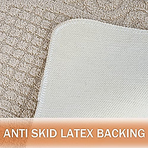 Echaprey Half Round Non-Slip Kitchen Bathroom Toilet Doormat Floor Rug Mat Keeps Your Floors Clean Home Decor (Large, Camel)