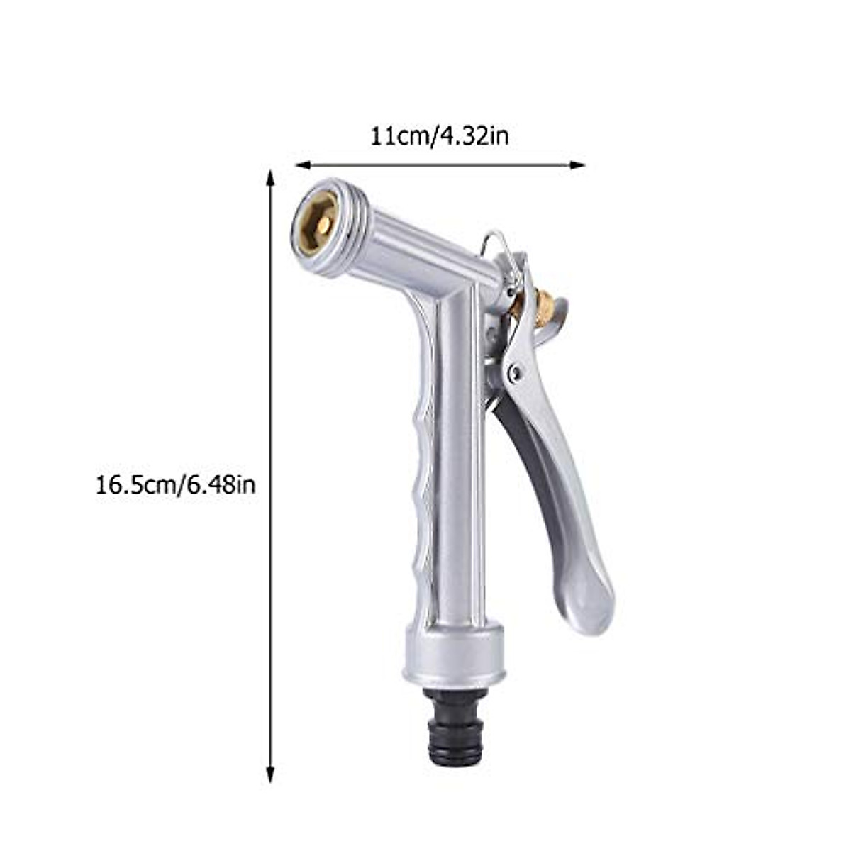 Happyyami Metal Hose Spray Multi- Functional Household Car Wash Water Zinc Alloy Water Nozzle with Threaded Front Garden Water Garden Watering Tool Garden Hose Sprayer