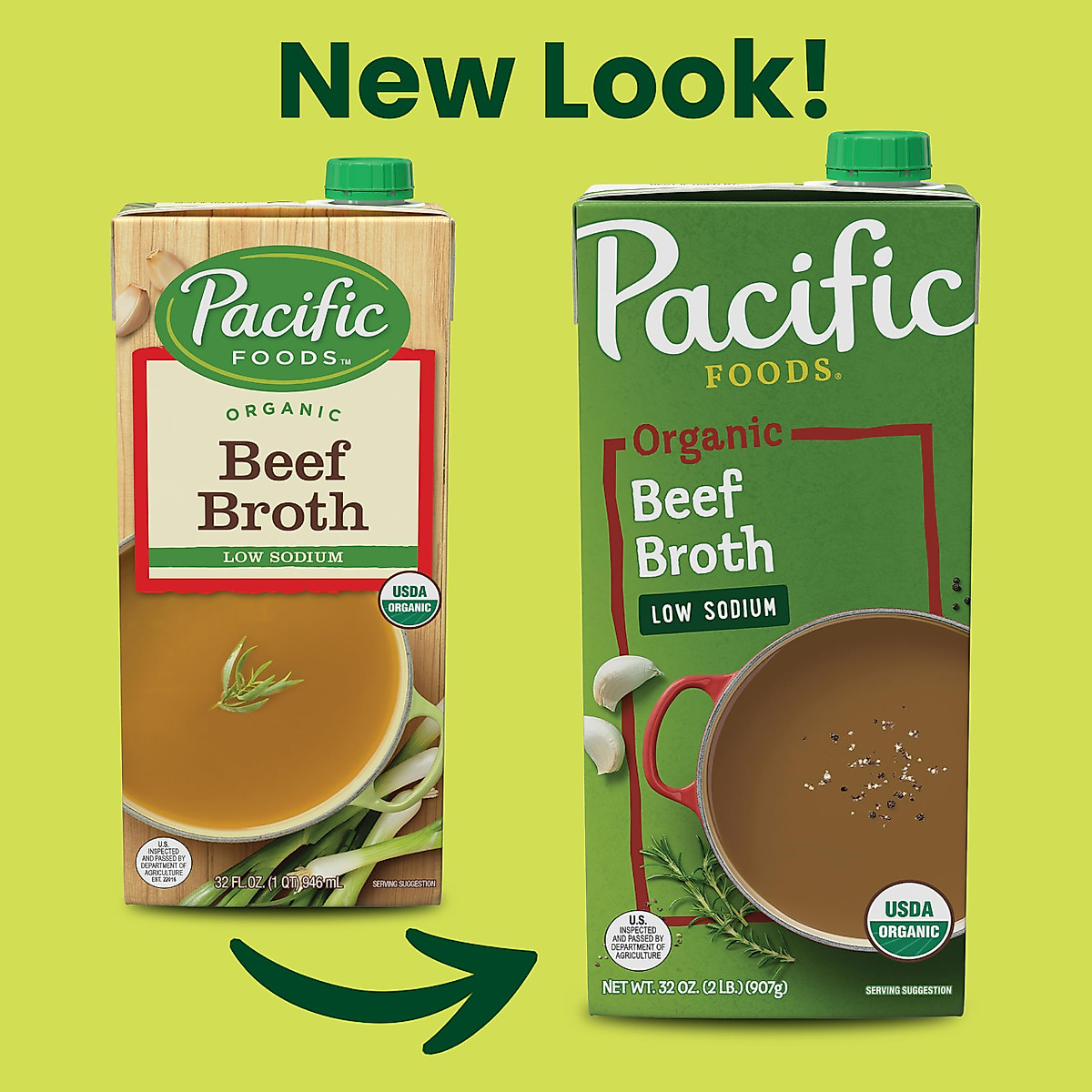 Pacific Foods Low Sodium Organic Beef Broth, 32 oz Carton (12 Pack)