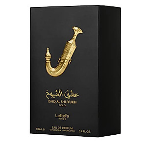 Lattafa Perfumes Ishq Al Shuyukh Gold EDP - Eau De Parfum 100ml(3.4 oz) Unisex | Caramel, Saffron, Tonka Bean, Suede Leather