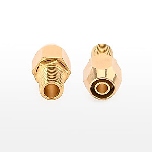 Luckyweld Air Hose Repair Kit, 2 Pack 3/8-Inch Reusable Solid Brass Hose-End Repair Fitting (3/8 Inch 2 Pcs)