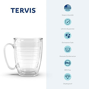 Tervis Retro Camping Made in USA Double Walled Insulated Tumbler Travel Cup Keeps Drinks Cold & Hot, 16oz Mug, Clear